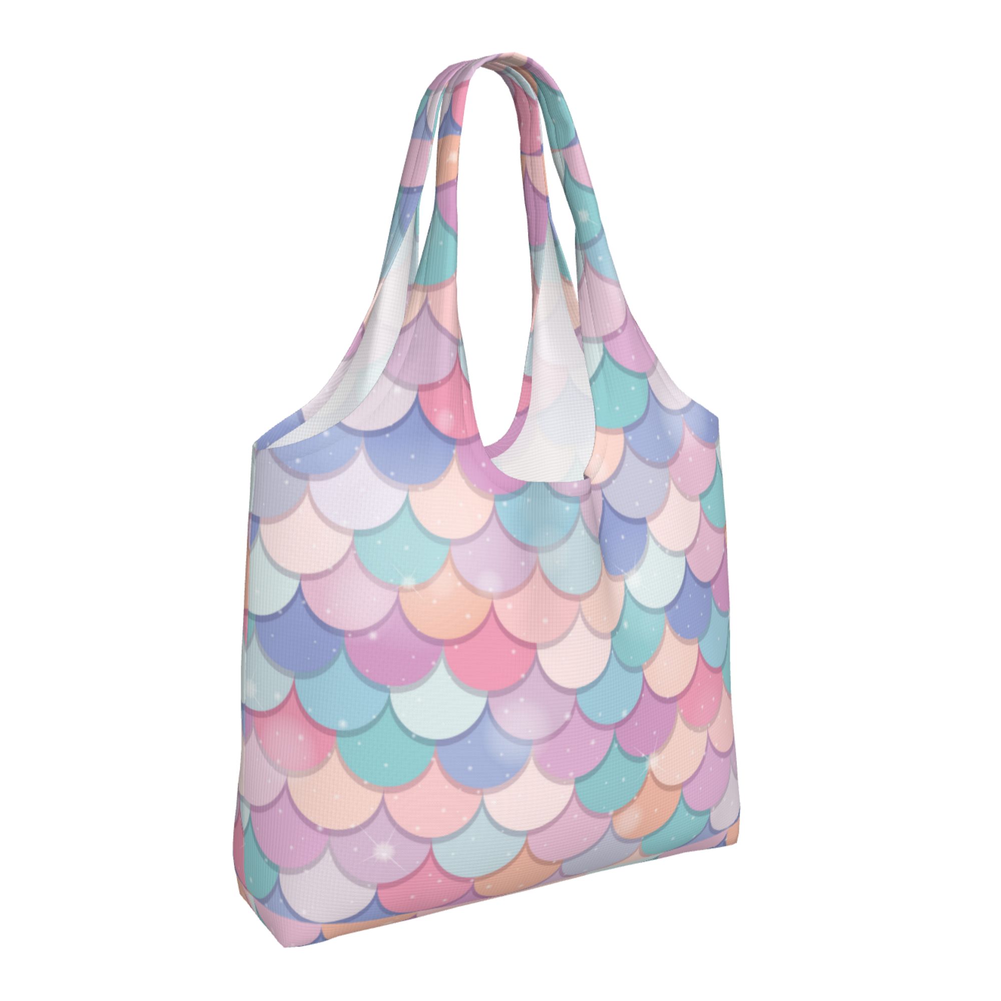 Fantasy Mermaid Scales Canvas Tote Pocket For Women,Totes Bag With ...