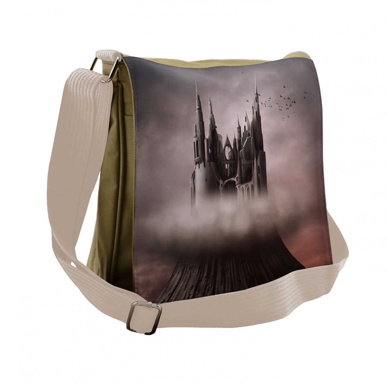 Fantasy Messenger Bag, Castle Clouds, Unisex Cross-body, by Ambesonne ...