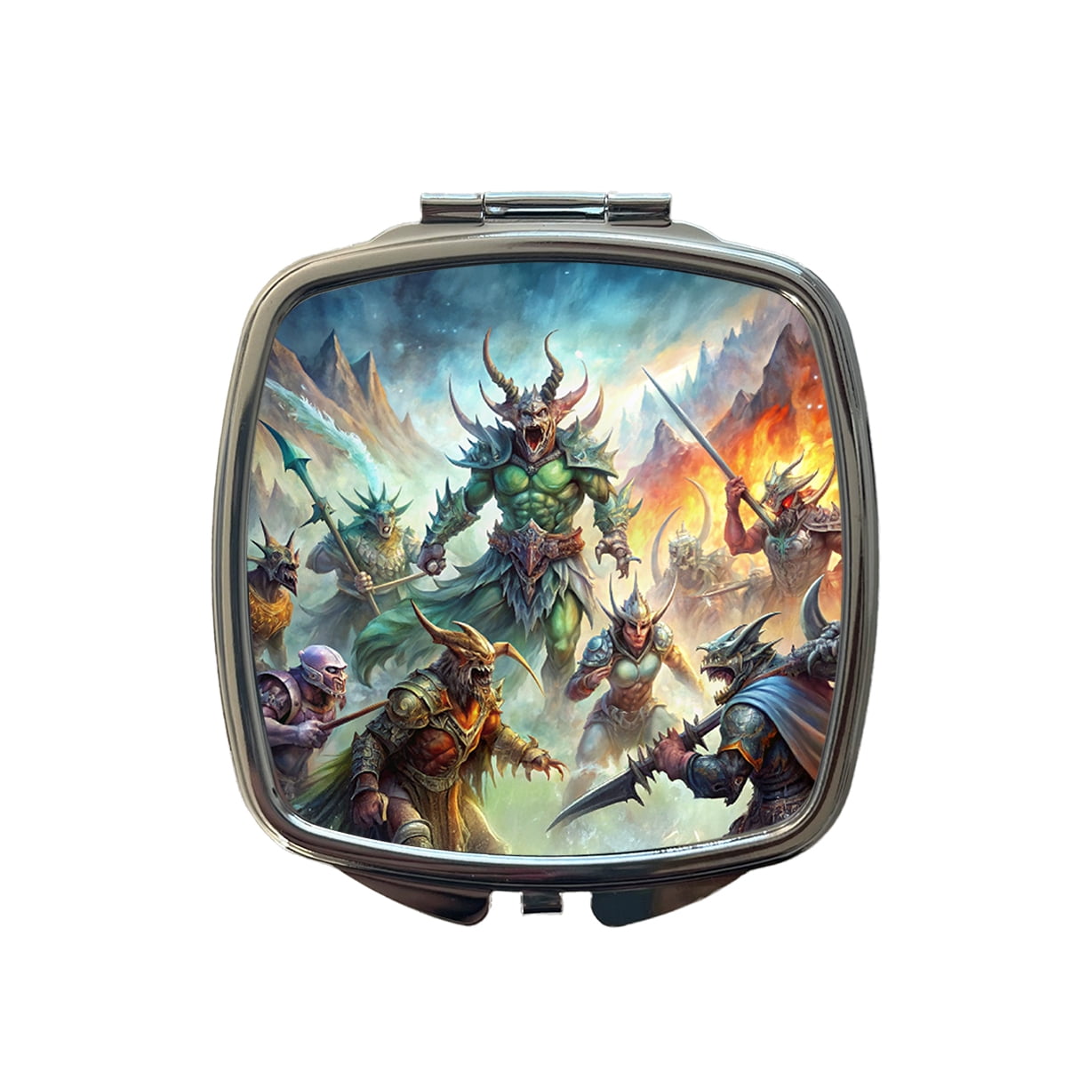 Fantasy Monsters In Battle Watercolor Travel Makeup Handbag Purse Small ...