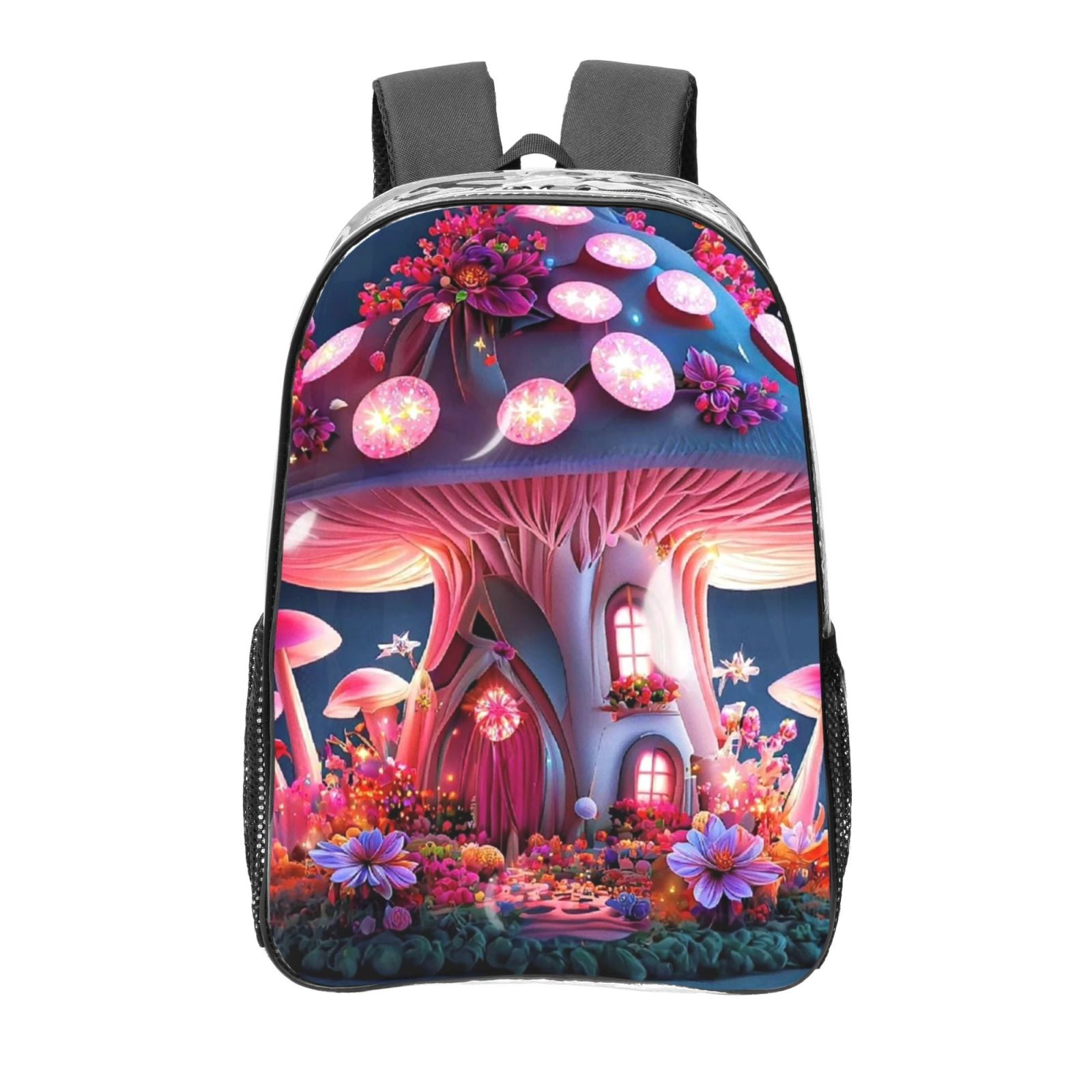 Fantasy Mushroom Basics Transparent Backpack School See Through Plastic ...