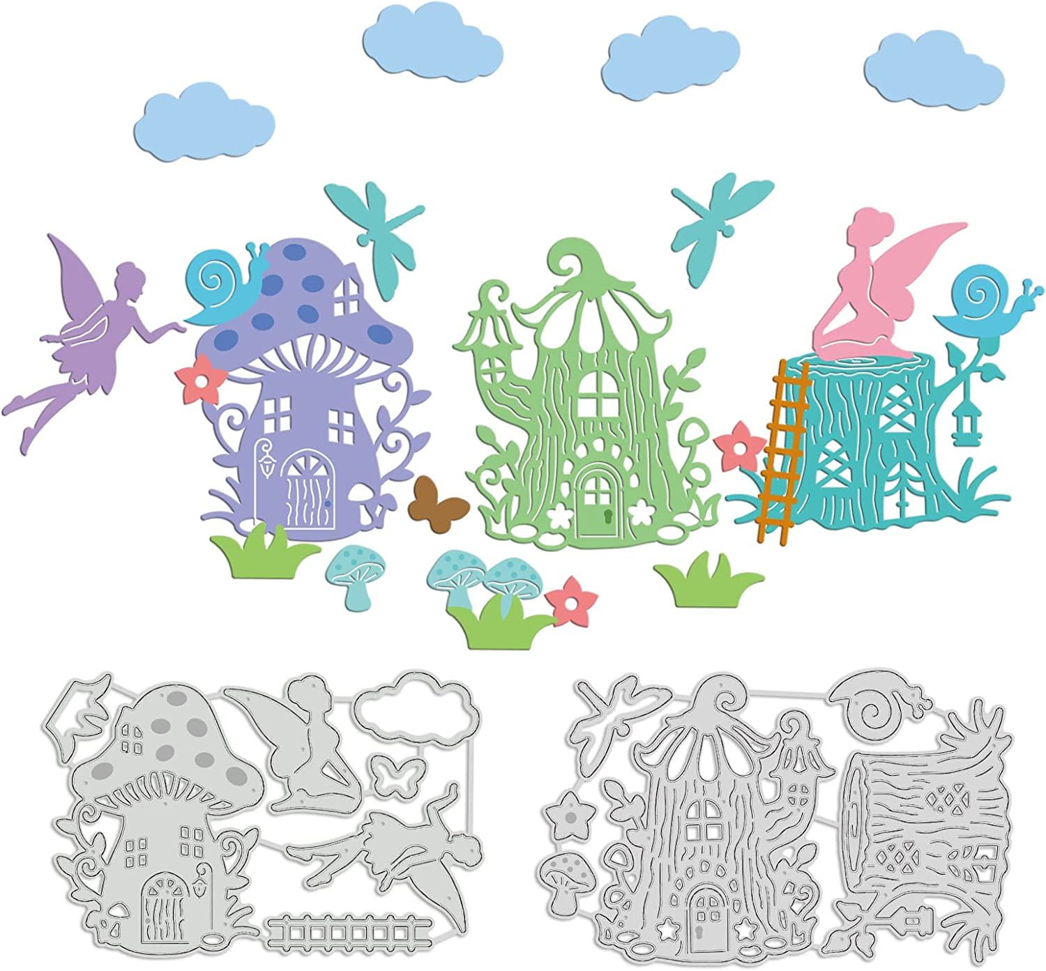 Fantasy Mushroom Room Metal Cutting Dies Fairy Mushroom House Die Cuts ...