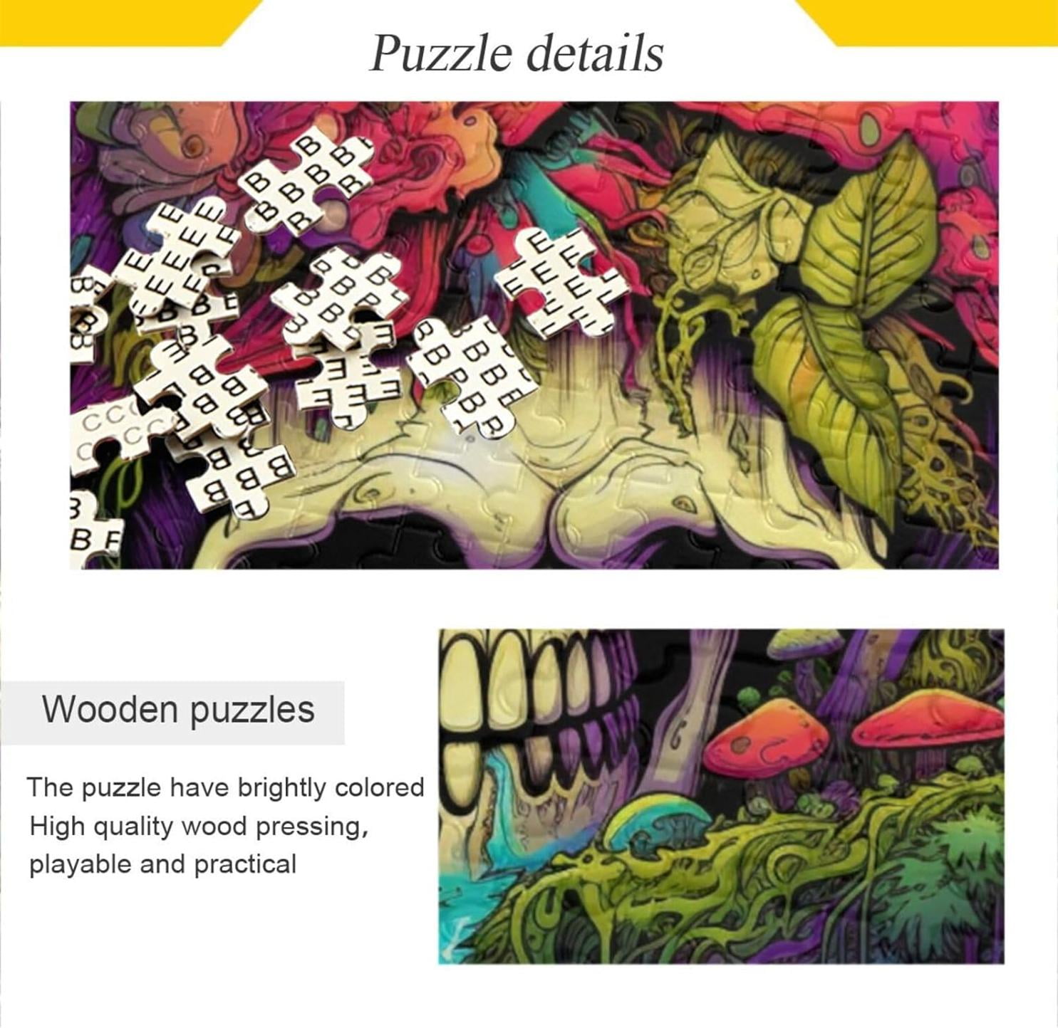 Fantasy Mushroom on Skull Jigsaw Puzzle 1000 Pieces, Zigsaw with Storage Bag and Reference ...
