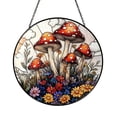 Fantasy Mushroom Stained Glass Suncatcher, Decorative Sunset Window ...
