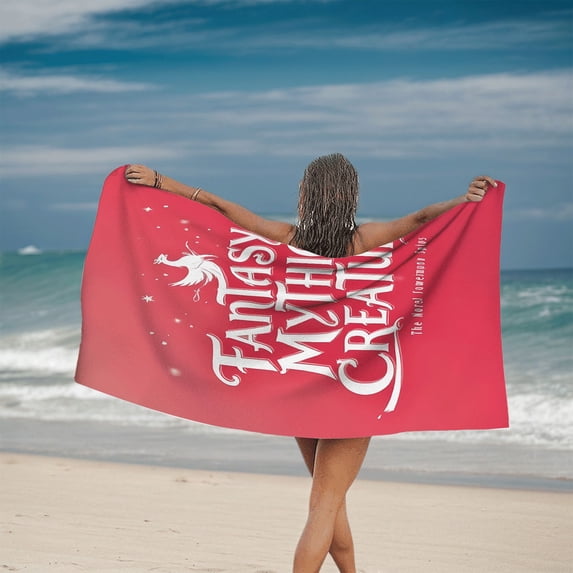 Fantasy & Mythical Creatures Red Towel - Vibrant Phoenix & Stars Design ...