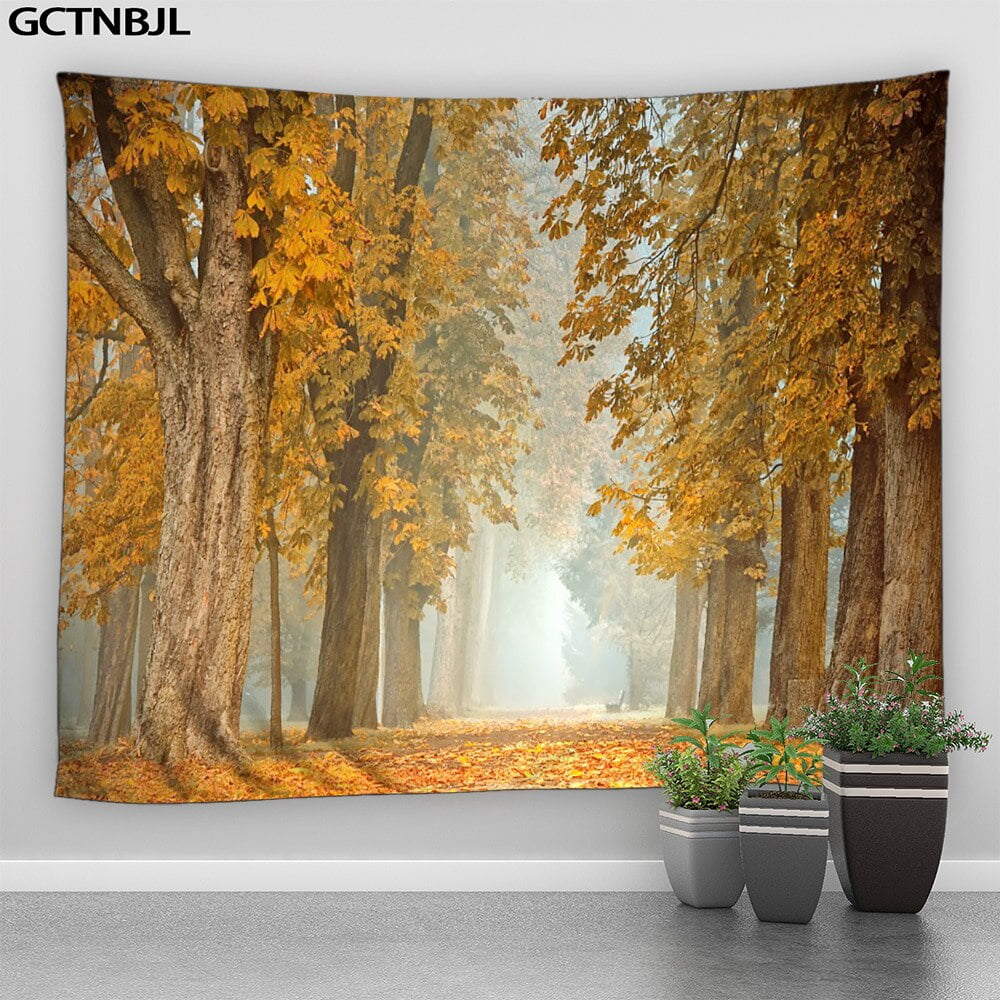 Fantasy Nature Landscape Wall Tapestry Birch Tree Forest Wall Cloth ...