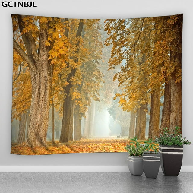 Fantasy Nature Landscape Wall Tapestry Birch Tree Forest Wall Cloth ...