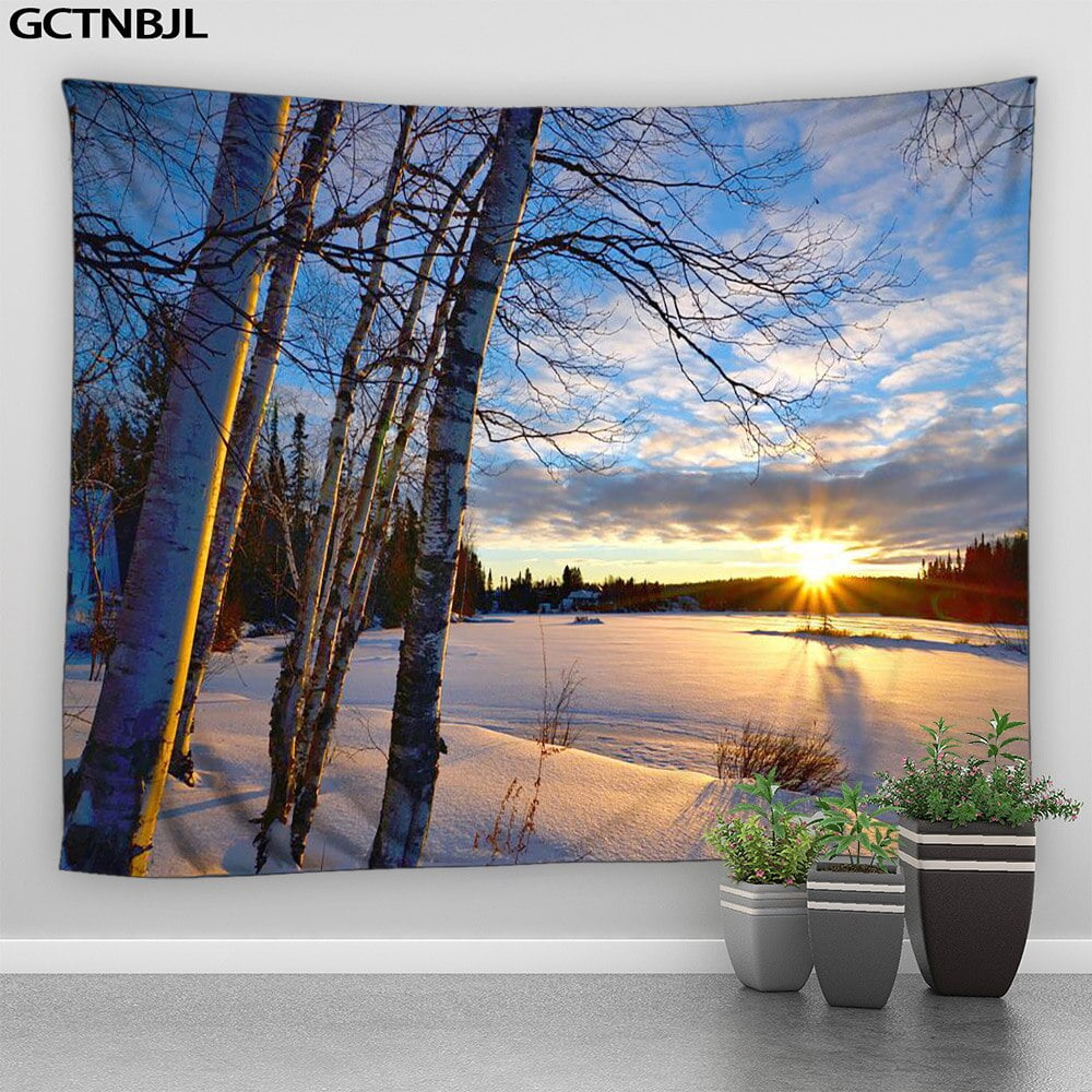 Fantasy Nature Landscape Wall Tapestry Birch Tree Forest Wall Cloth ...