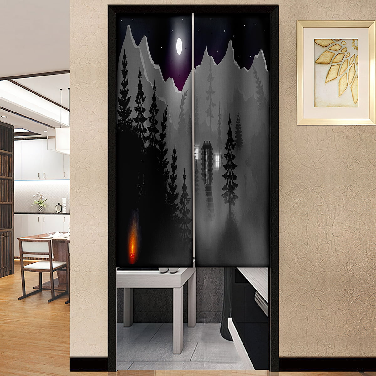 Fantasy Night Clouds Moonlight Door Curtain No Punching Partition ...