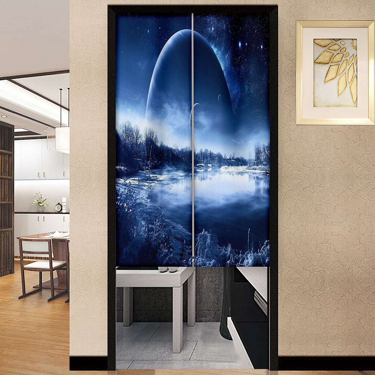 Fantasy Night Clouds Moonlight Door Curtain No Punching Partition ...