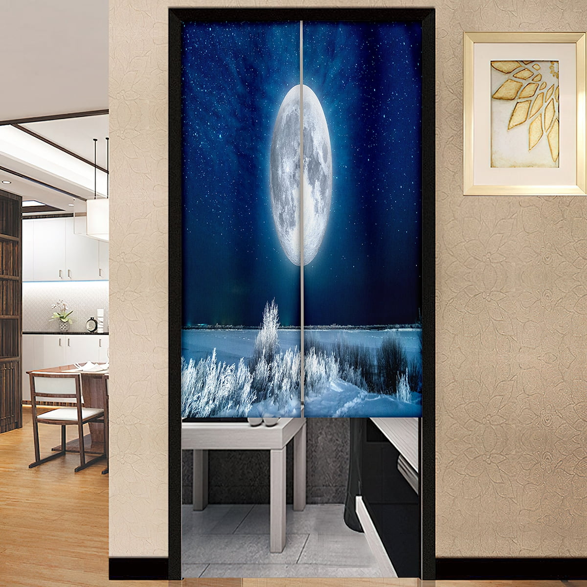Fantasy Night Clouds Moonlight Door Curtain No Punching Partition ...