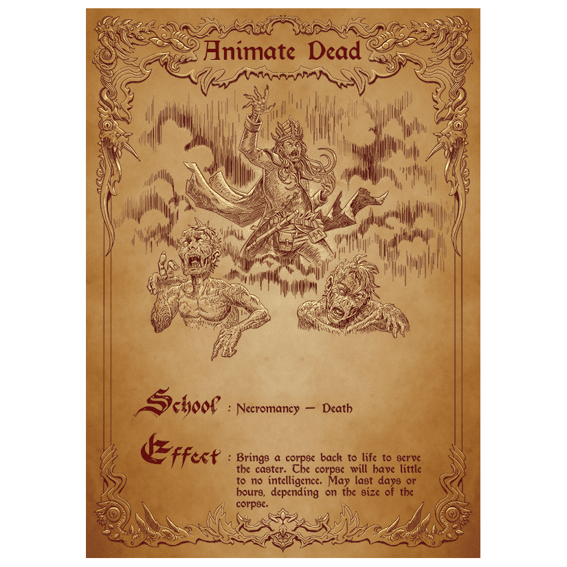 Fantasy North - Animate Dead - Spell Scroll Series - 100 Textured Matte ...