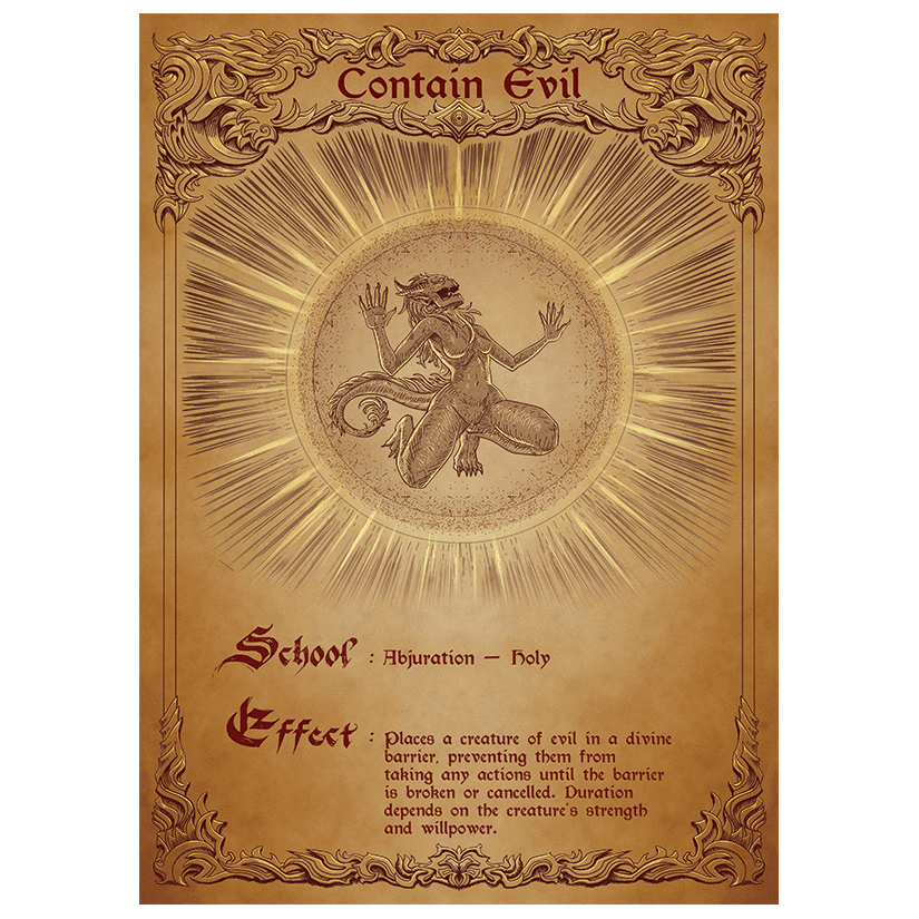 Fantasy North - Contain Evil - Spell Scroll Series - 100 Textured Matte ...