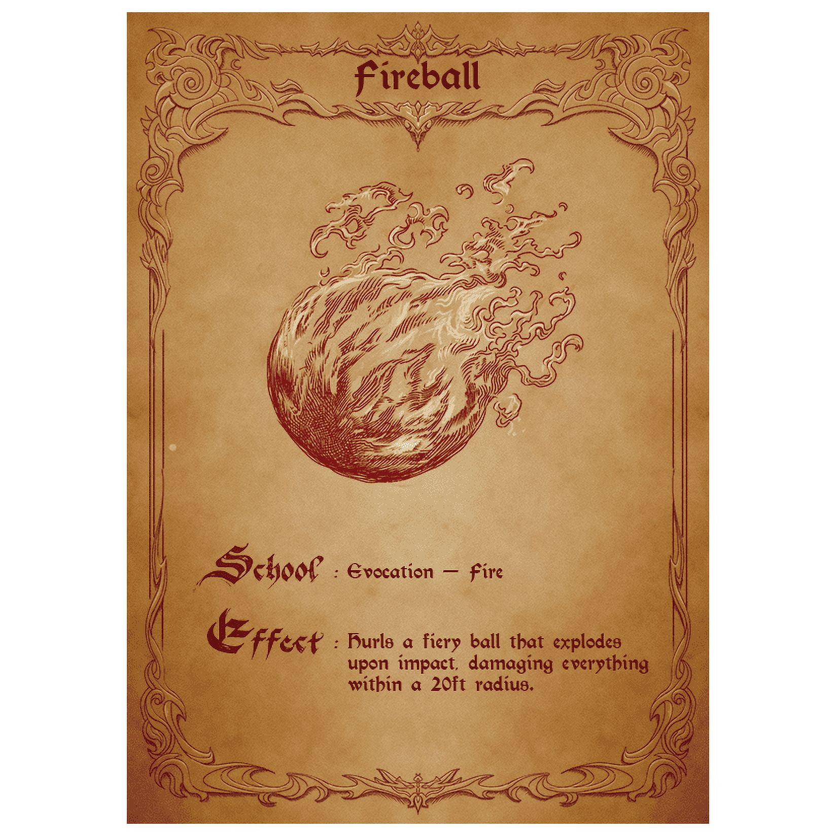 Fantasy North - Fireball - Spell Scroll Series - 100 Textured Matte TCG Card Sleeves - Fits ...