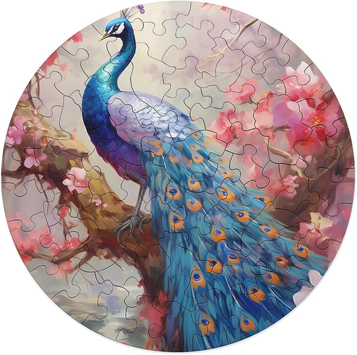 Fantasy Peacock Animal Shaped Jigsaw Puzzles Cute Wooden Puzzle Family ...