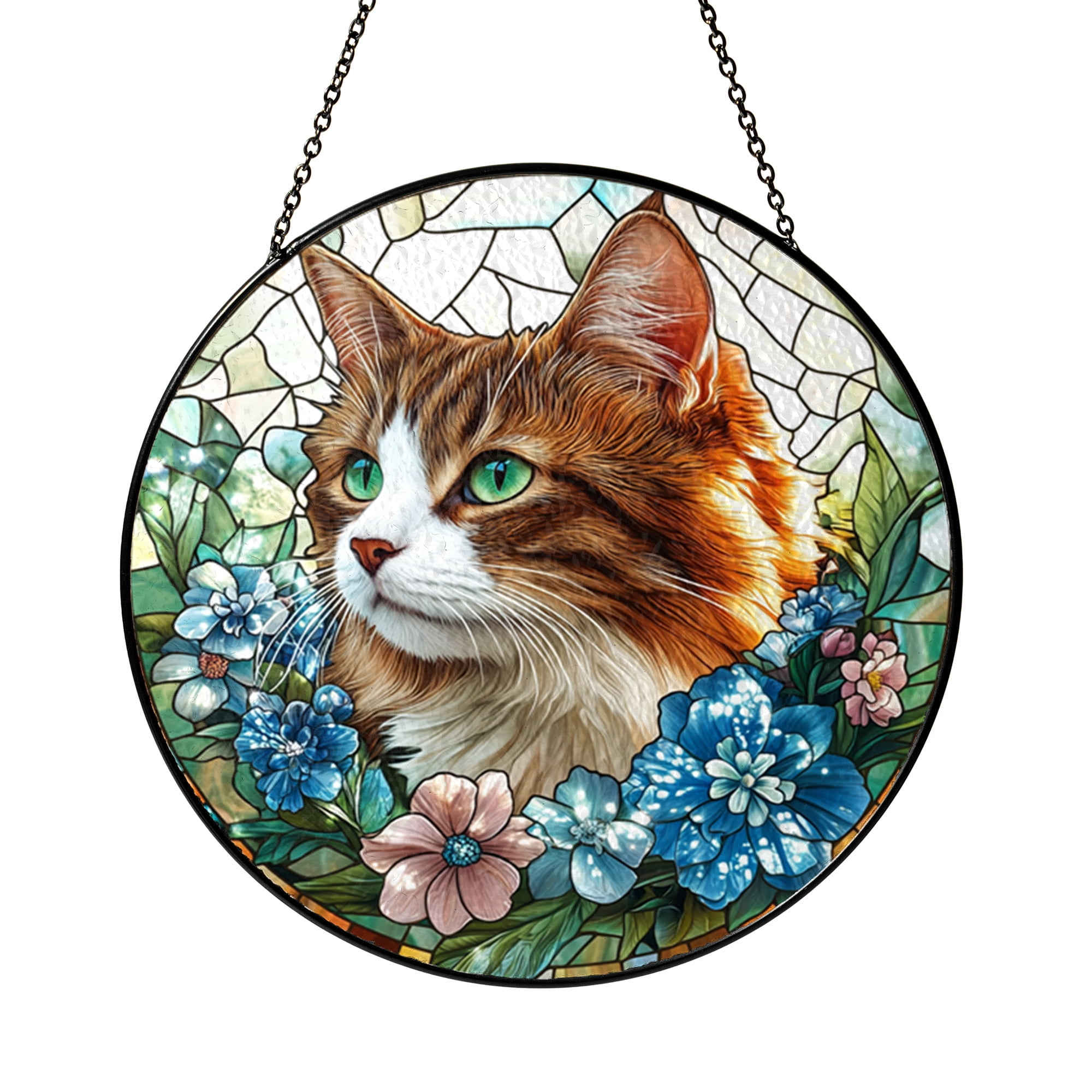 Fantasy Personalized Cat Stained Glass Window Decor – Handmade Memorial ...