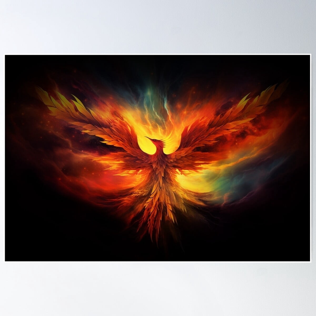 Fantasy Phoenix: Rising From The Ashes Poster Wall Art, UNFRAMED PAPER ...