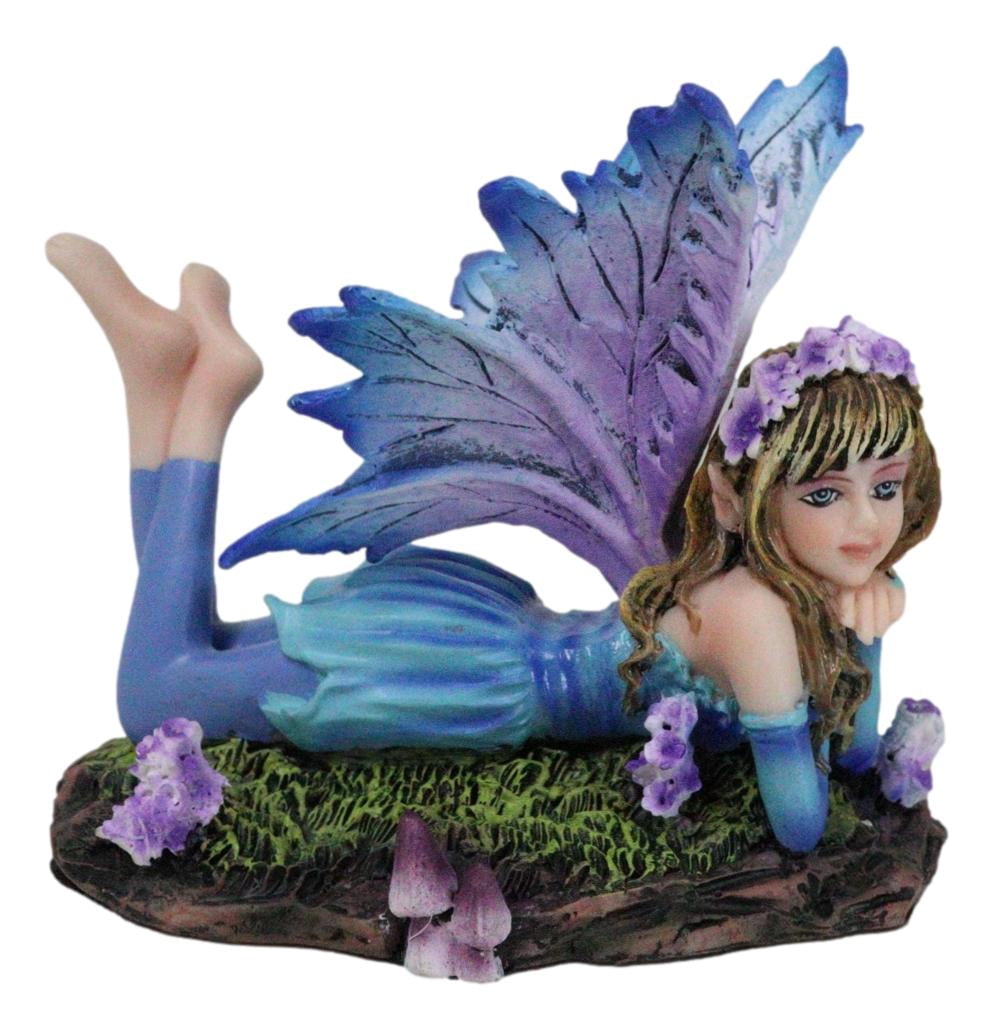 Fantasy Pink and Blue Girl Princess Fairy Lying On Lavender Meadows ...