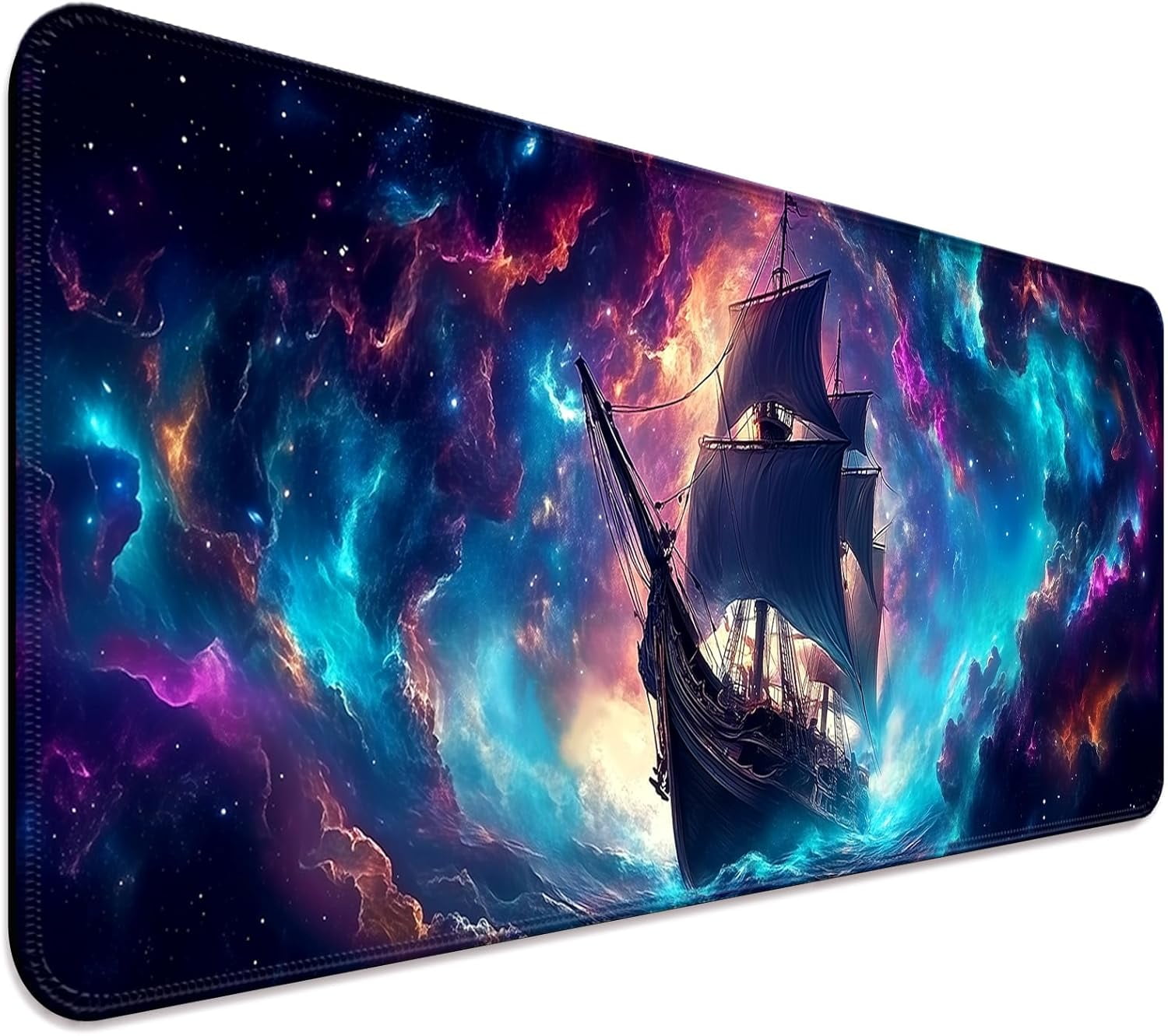Fantasy Pirate Ship Gaming Desk Mat, Computer Keyboard Large Extended ...