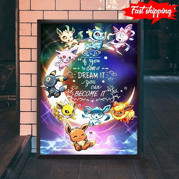 Fantasy Pokémon Go Eevee Evolution Pocket Monsters With Shiny Moon 24 x ...