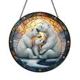 Fantasy Polar Bear Stained Glass Style Window Suncatcher, Winter Animal ...