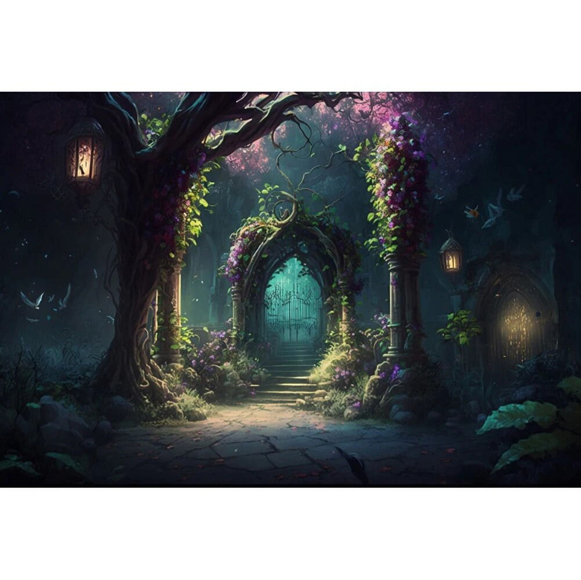 Fantasy Princess Castle Backdrop Rainforest Botanical Background Blue ...