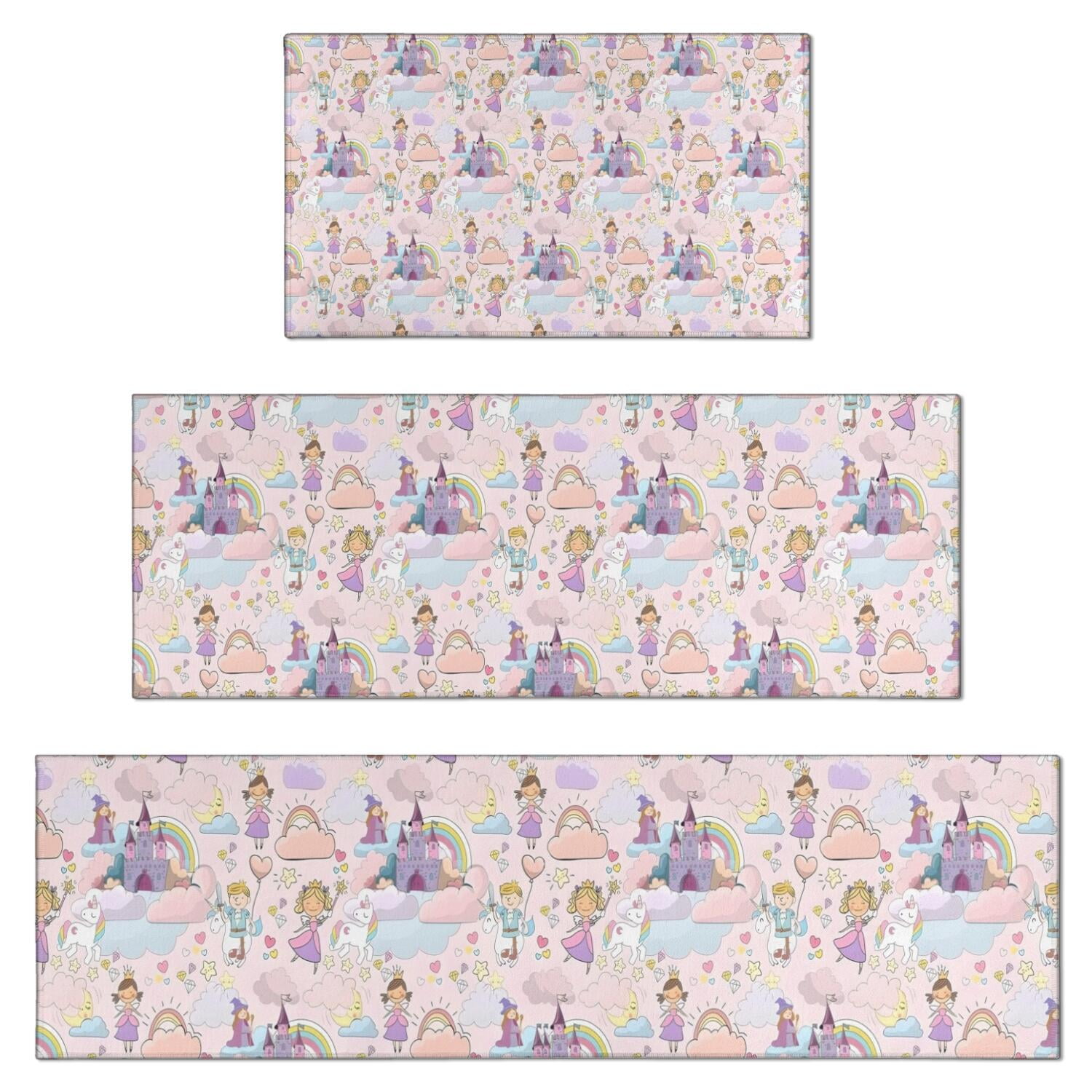 Fantasy Princess Castle Pattern Kitchen Rugs Sets Of 3,Kitchen Runner ...