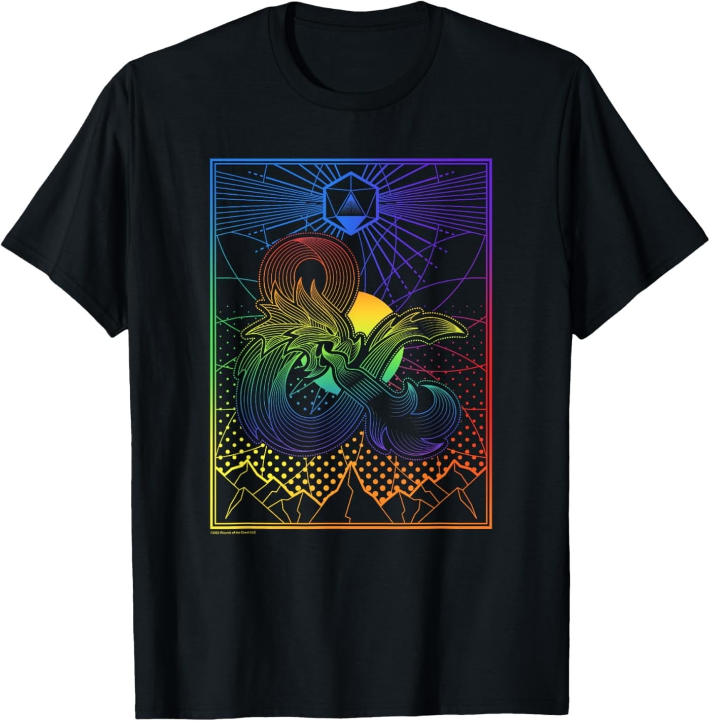 Fantasy RPG Geo Dice Colorful Poster Graphic Shirt - Walmart.com
