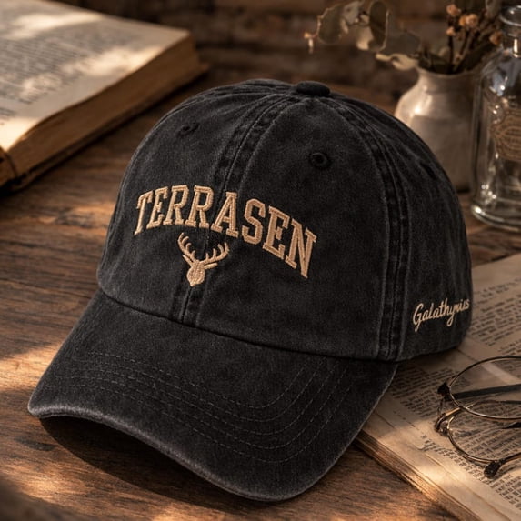 Fantasy Realm Embroidered Washed Cotton Baseball Cap, Terrasen Throne ...
