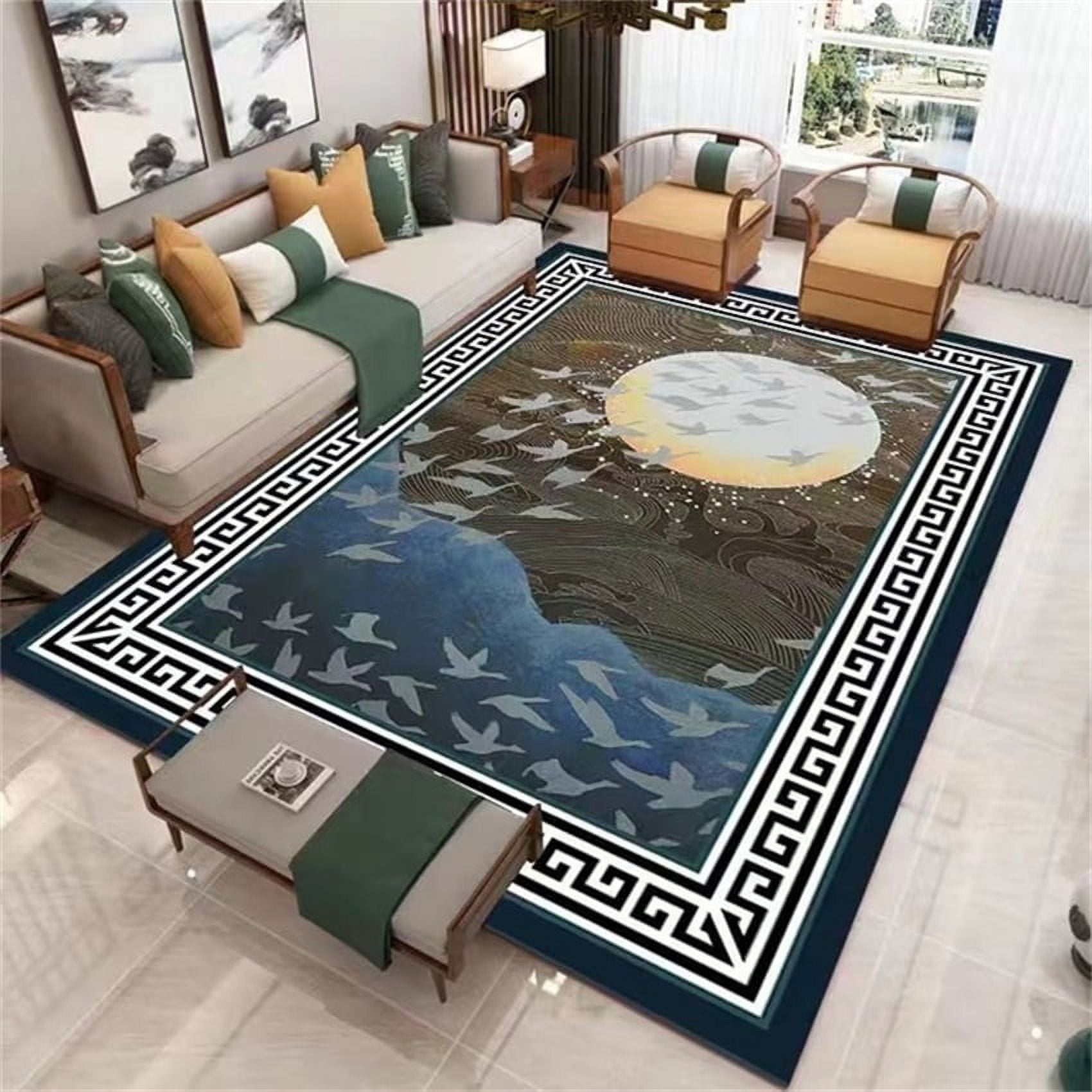 Fantasy Retro Fish Print Carpet House ration Rugs Home Living Room ...