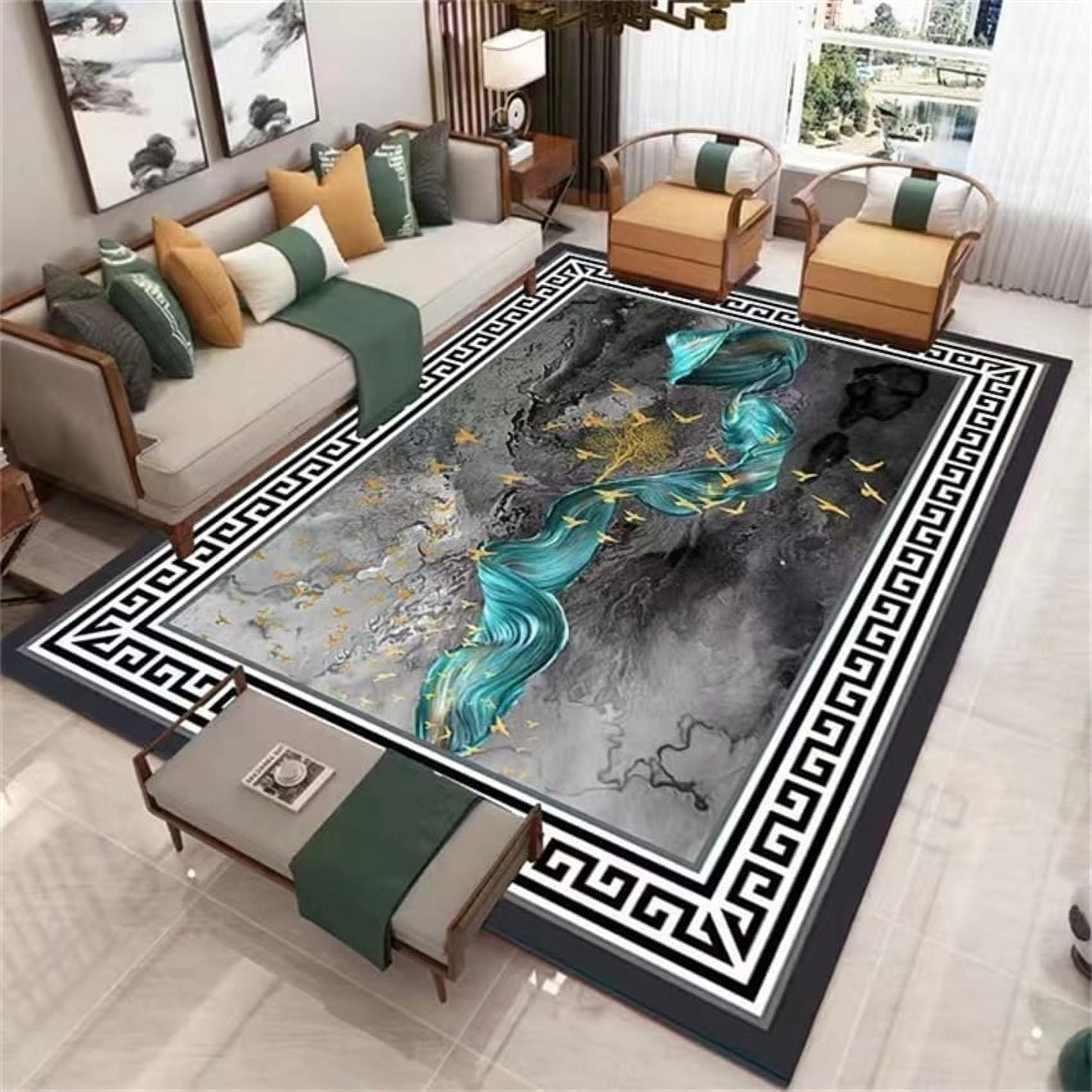 Fantasy Retro Fish Print Carpet House ration Rugs Home Living Room ...