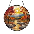 Fantasy River Stained Glass Style Window Suncatcher, Sunlit Forest ...