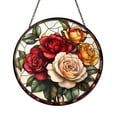 Fantasy Rose Bouquet Stained Glass Window Decor – Handmade Hanging Art ...