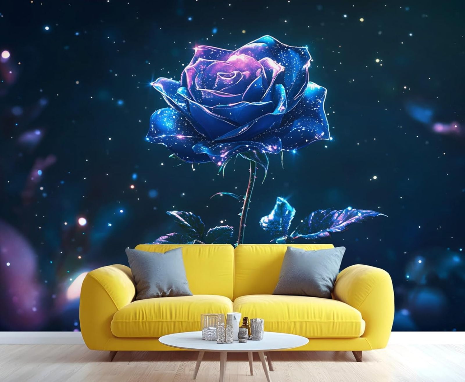 Fantasy Rose Wallpaper Mural- Elegance Flower Wall Murals For Living ...