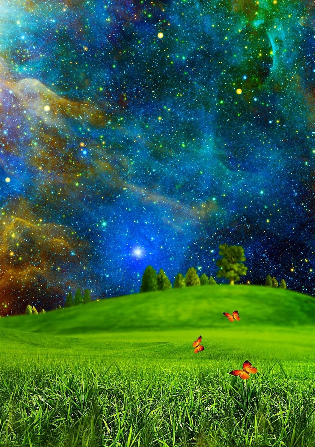 Fantasy Scenery with Butterflies Under the Nightly Skies Garden Flag 28 ...