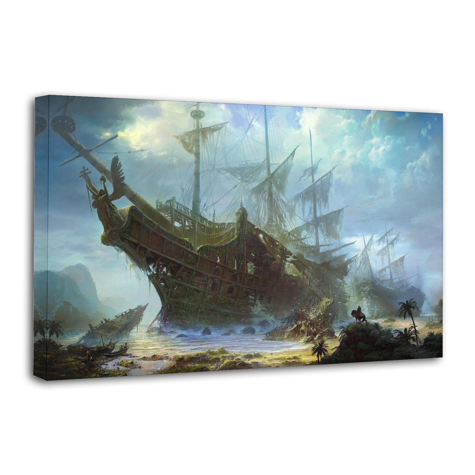 Fantasy Ship Pirate Spooky Shipwreck Posters Art Print Wall Photo Paint ...