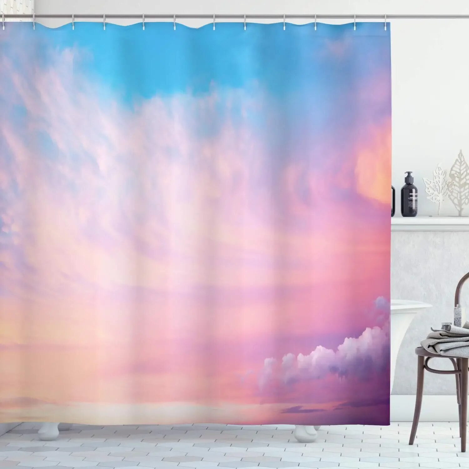 Fantasy Shower Curtain Water Night View Dark Clouds Stars Moonlight ...