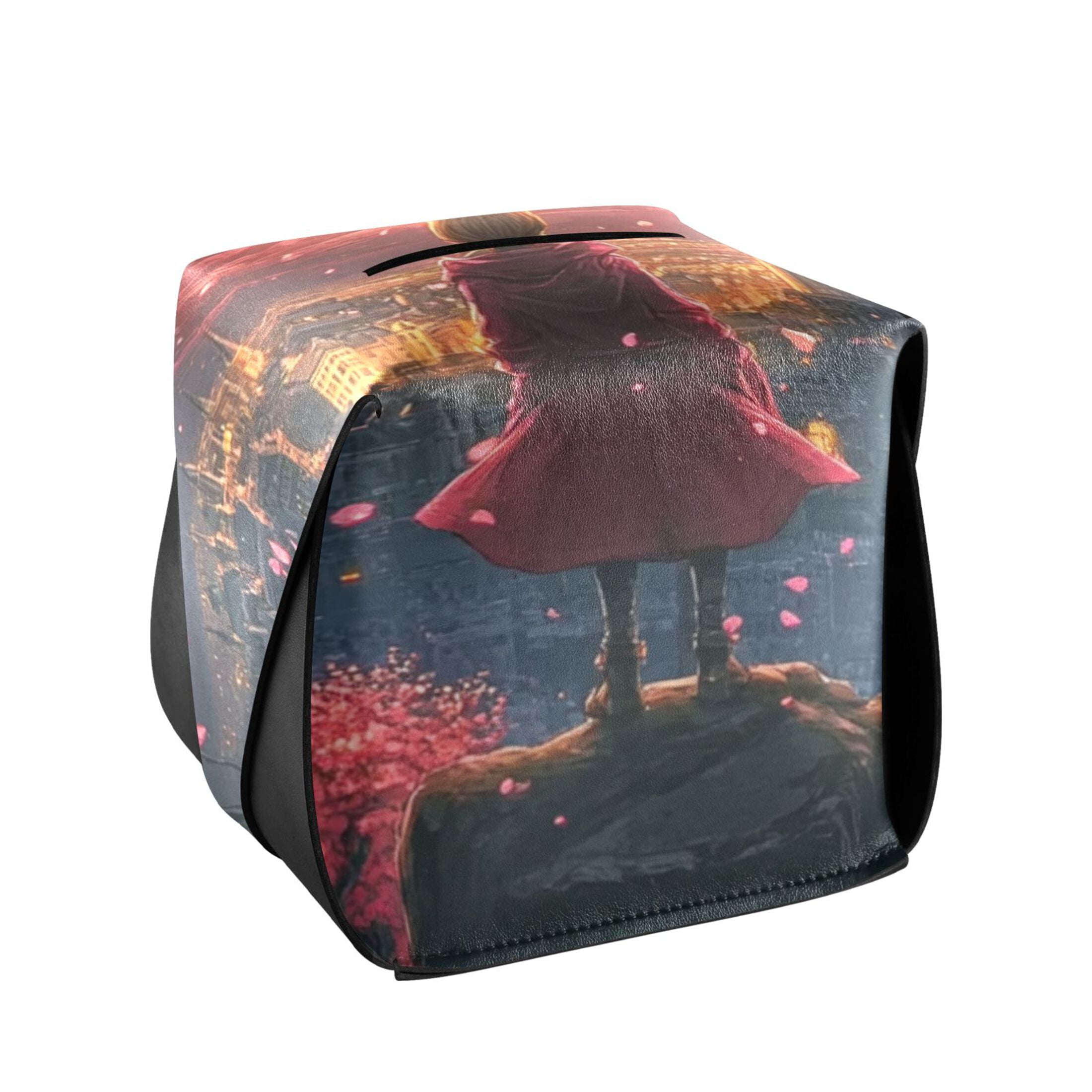 Fantasy Sky and Girl Tissue Box Cover Leather Square Rectangle Tissue ...