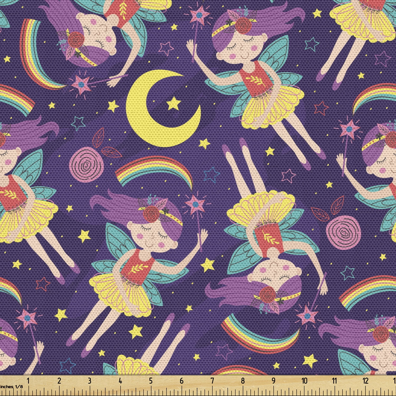 Fantasy Sofa Upholstery Fabric by the Yard, Colorful Nighttime Sky ...