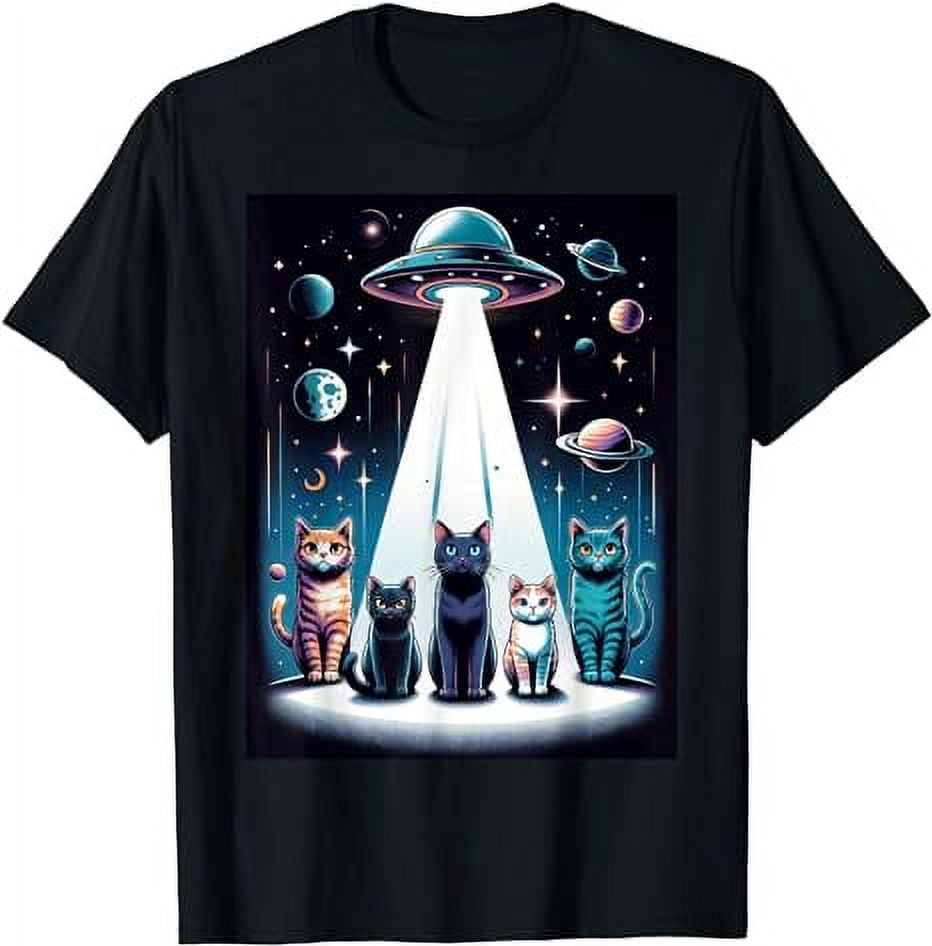 Fantasy Space Kitten Lover Cute Alien Meme Cat T-Shirt - Walmart.com