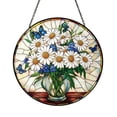 Fantasy Spring Flowers Stained Glass Window Decor – Handmade Nature ...