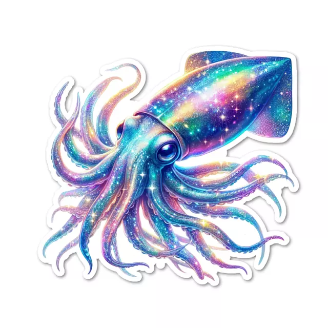 Fantasy Squid, Sealife Sticker, Water Resistant, Indoor Use,Phone Decal ...