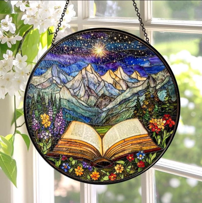 Fantasy Stained Glass Suncatcher, Acotar Bookshelf Decor, Fantasy ...