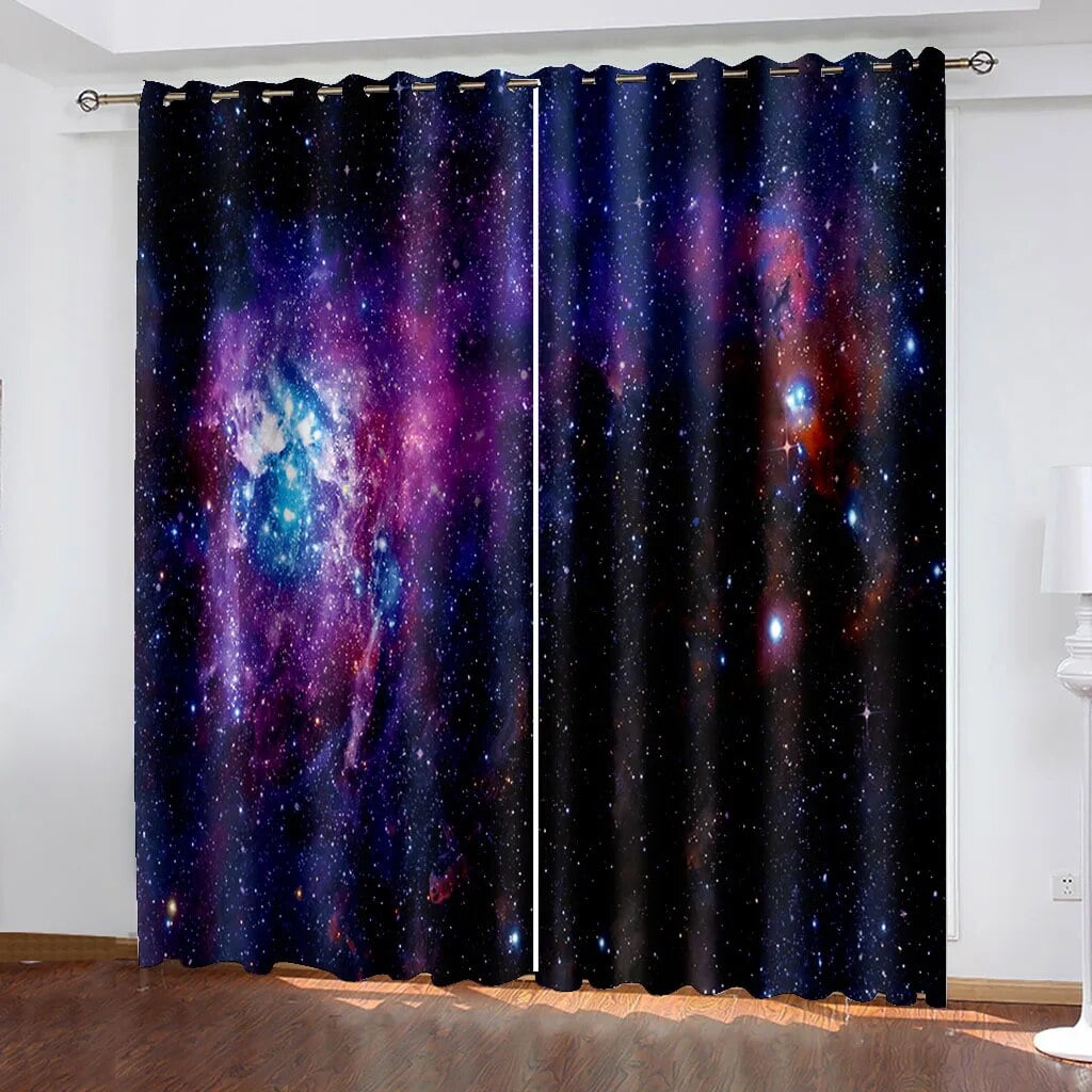 Fantasy Starry Sky Half Moon Landscape Pattern Living Room Bedroom ...