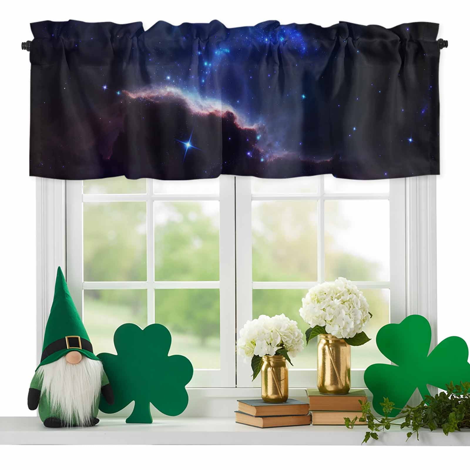 Fantasy Stars Valances for Windows, Dark Blue Sky Abstract Art Night ...