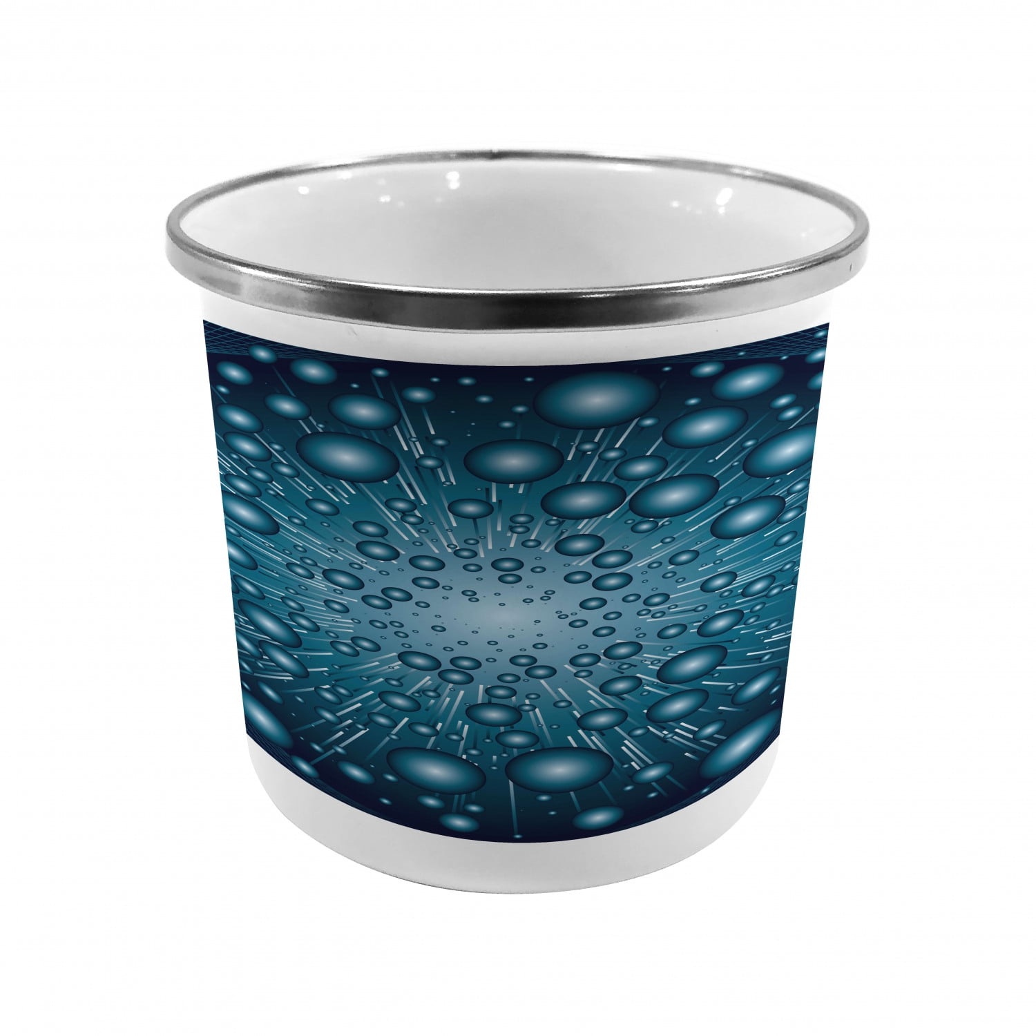 Fantasy Steel Camping Mug, Digital Computer Art Futuristic Dots ...