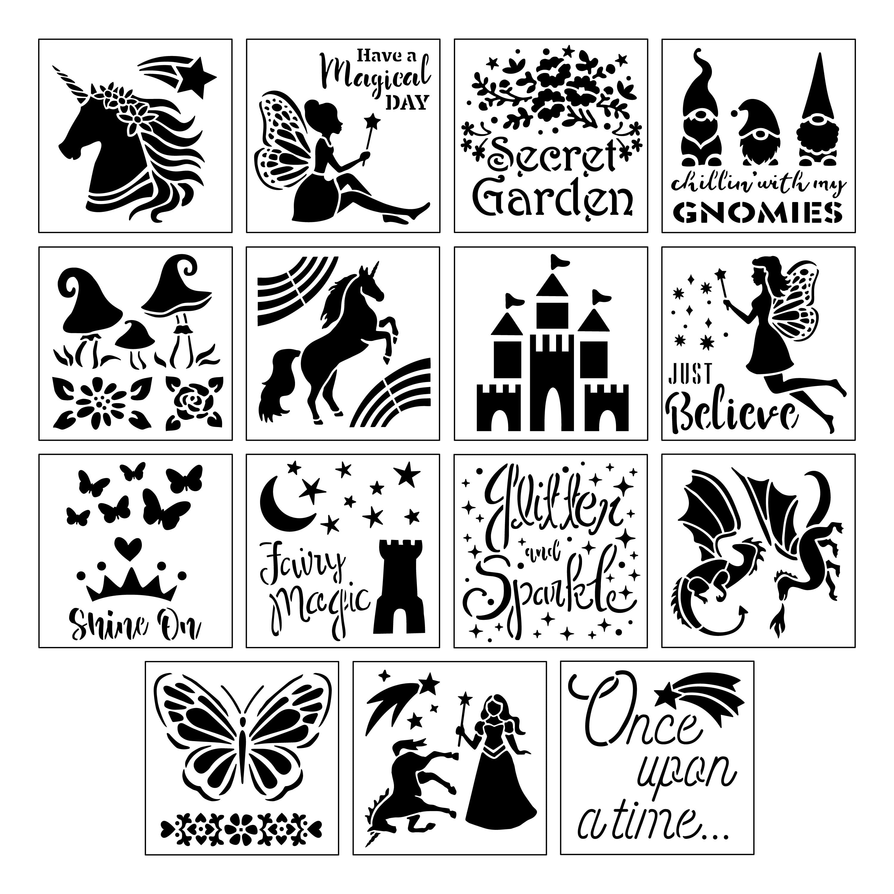 Fantasy Stencils by Craft Smart – 12" x 12" Sheets - Reusable Cardstock ...