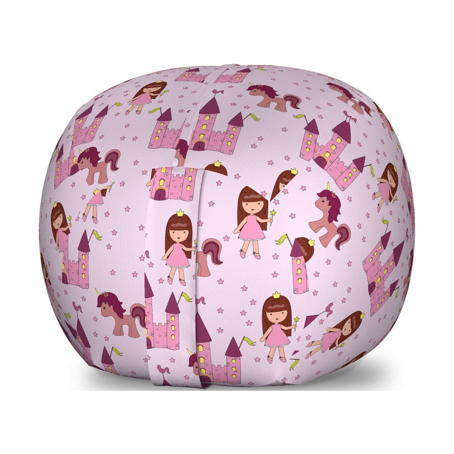 Fantasy Storage Toy Bag Chair, Cartoon with Castle and Unicorn Stars ...