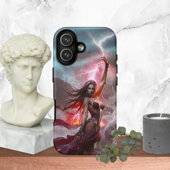 Fantasy Storm Sorceress Fire Phone Case for 17 16 15 14 13 12 11 Pro ...