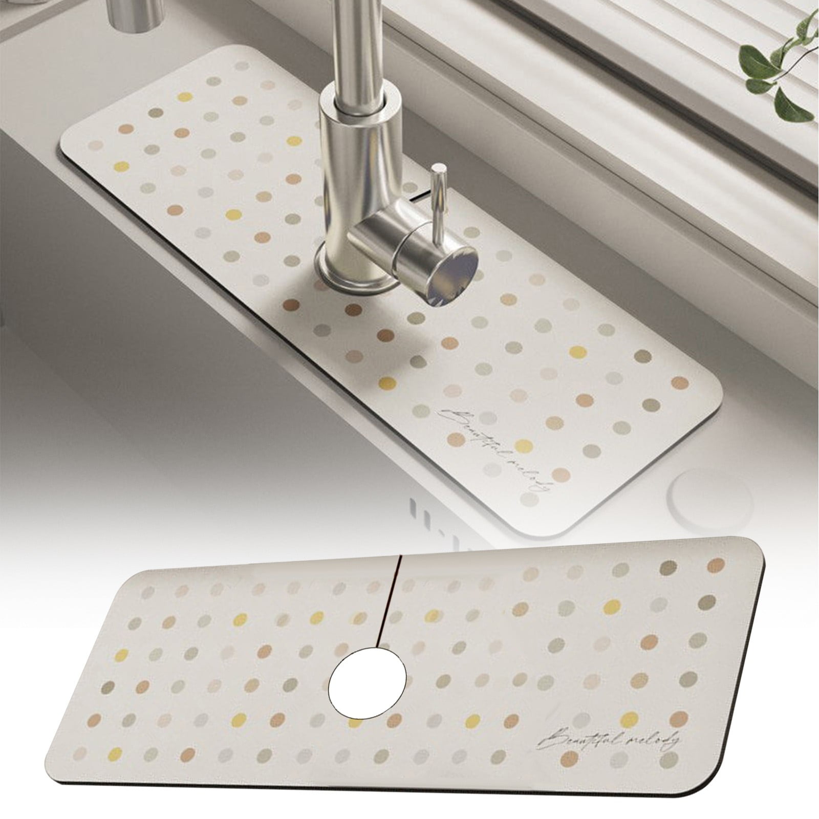 Fantasy Style Faucet Draining Mat, 14.96 * 5.5in Diatom Mud Faucet Non ...