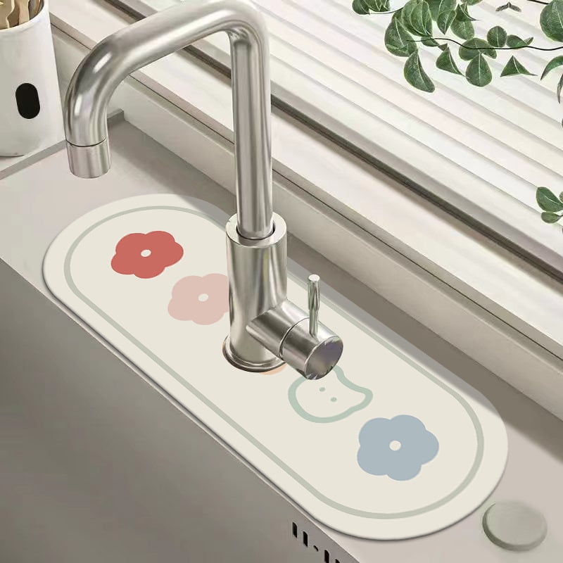 Fantasy Style Faucet Draining Mat, Absorbant Faucet Mat for Kitchen ...